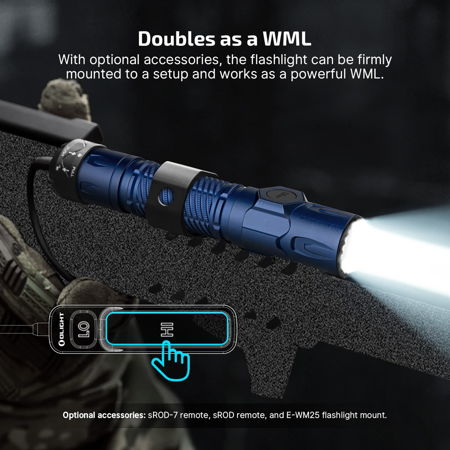 Olight Warrior Ultra Lightweight Tactical Rechargeable LED Flashlight ...