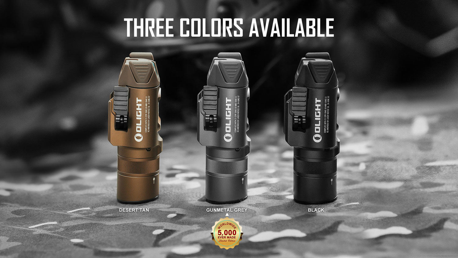 Olight Baldr Pro R Rechargeable LED Weaponlight, Desert Tan, 1350 Max ...