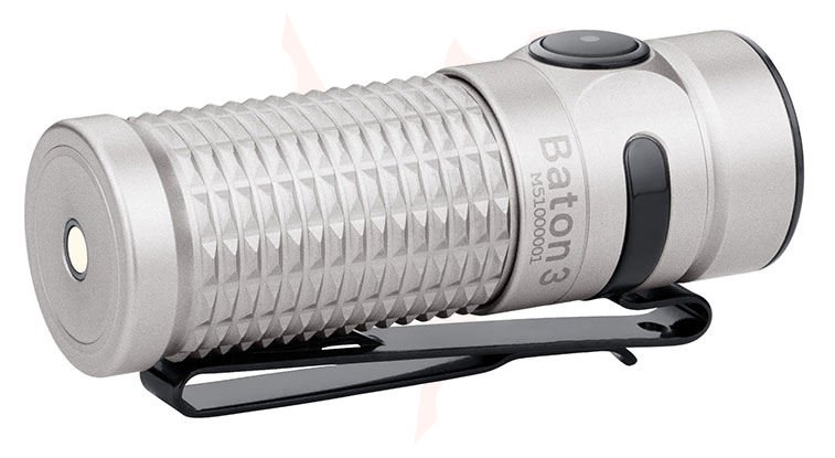 Olight Baton 3 Rechargeable LED Flashlight, Blasted Stainless Steel ...