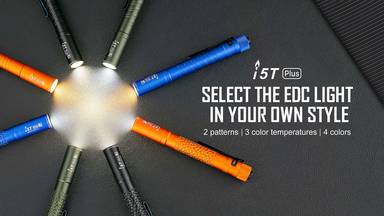 Olight i5T Plus Pebble Cool White EDC LED Flashlight, Orange, 550 Max ...