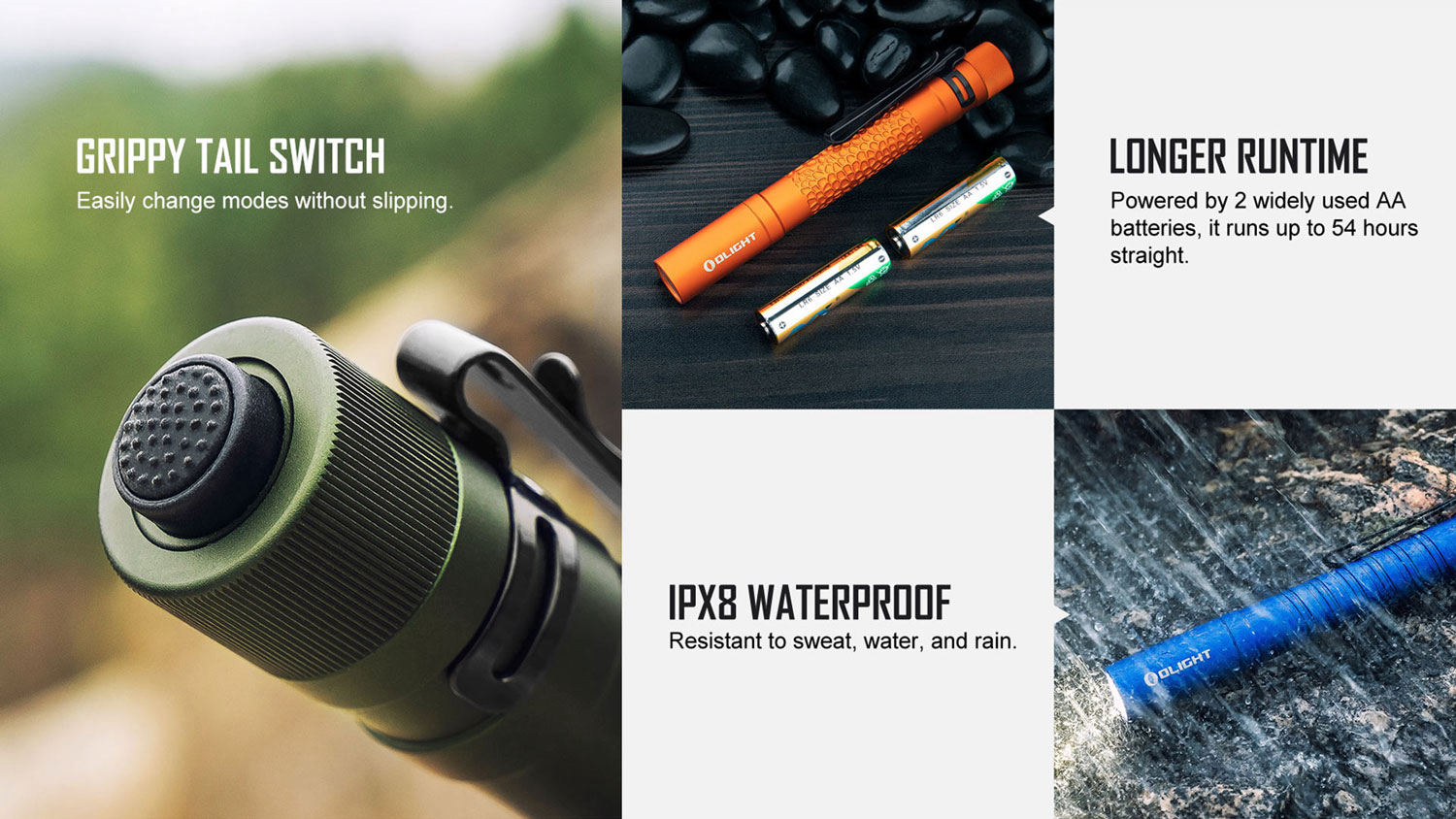 Olight i5T Plus Pebble Cool White EDC LED Flashlight, Orange, 550 Max ...