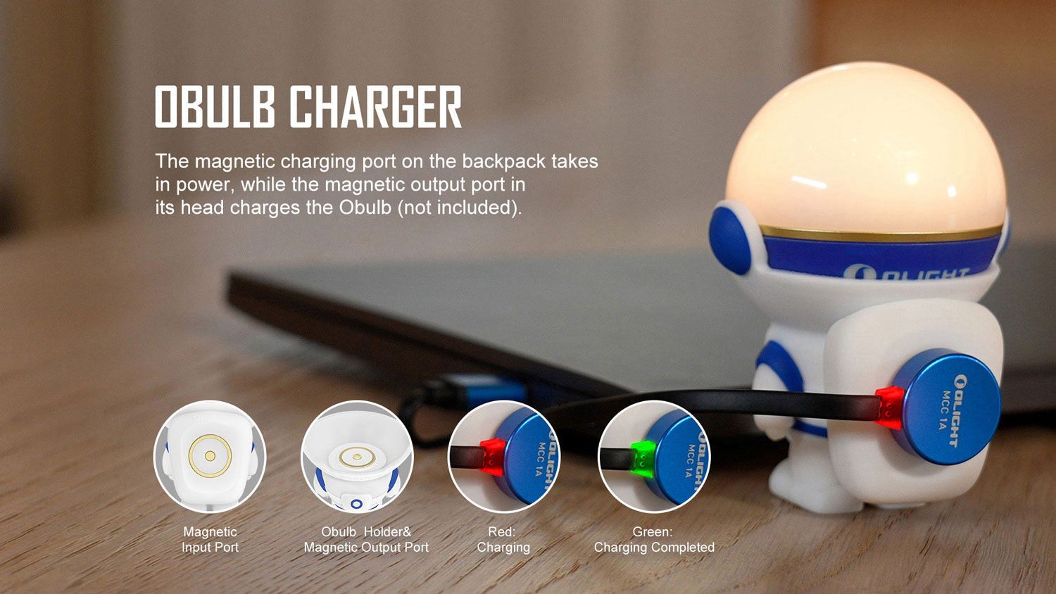 Olight Obuddy Astronaut Magnetic Charging Stand for the Obulb, Astro Blue - KnifeCenter - Obuddy ...