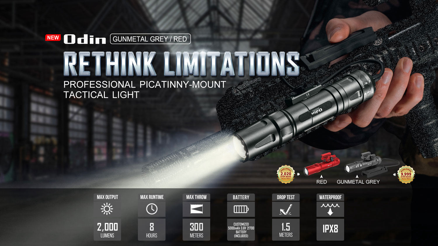 Olight Limited Edition Odin Rechargeable Tactical LED Weaponlight ...