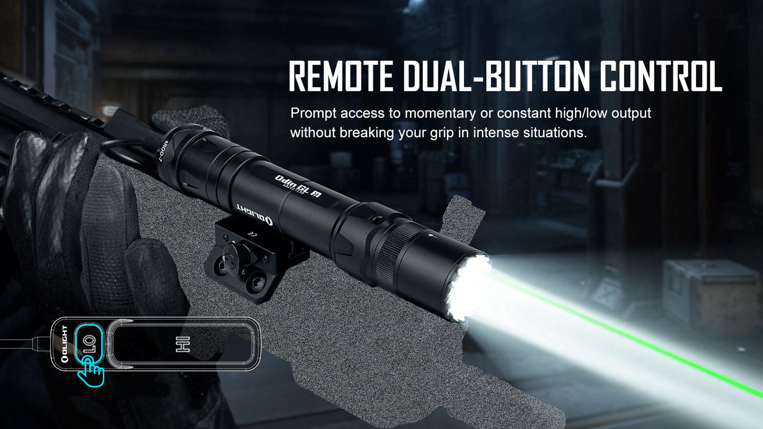 Olight Odin GL M Rechargeable Tactical LED Weaponlight, Black, 1500 Max ...