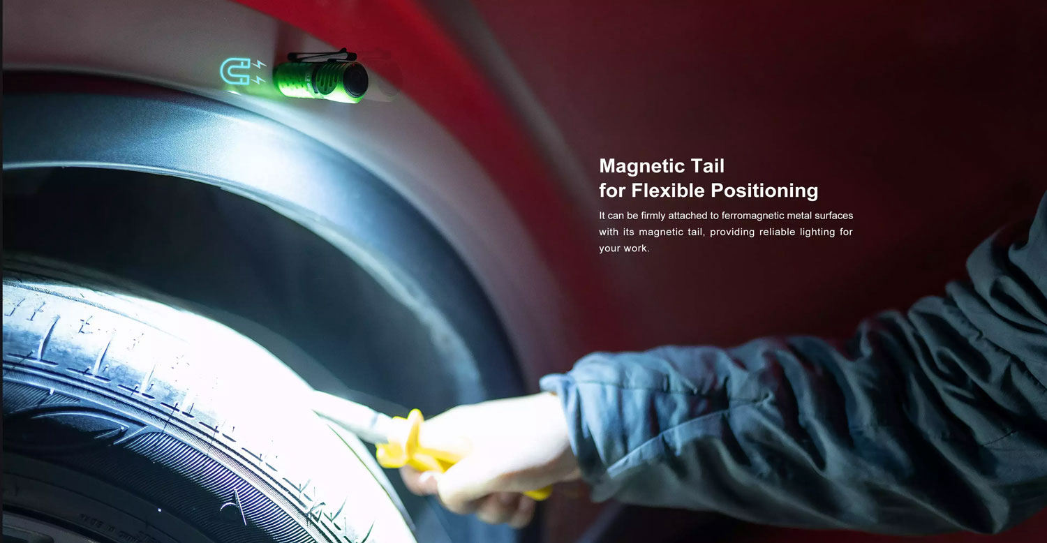 Olight Perun 2 Mini Orange Right-Angle Rechargeable LED Flashlight with ...