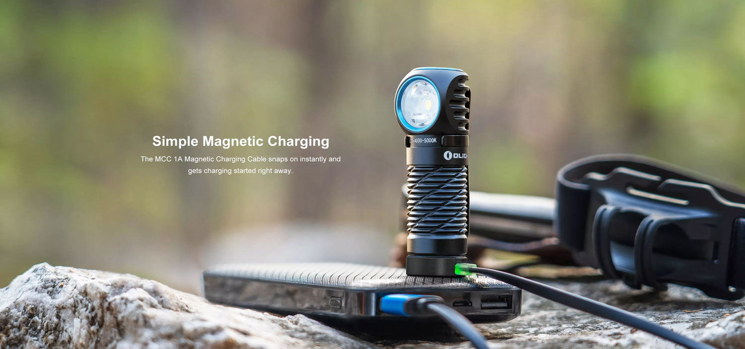 Olight Perun 2 Mini Black Right-Angle Rechargeable Cool White LED ...