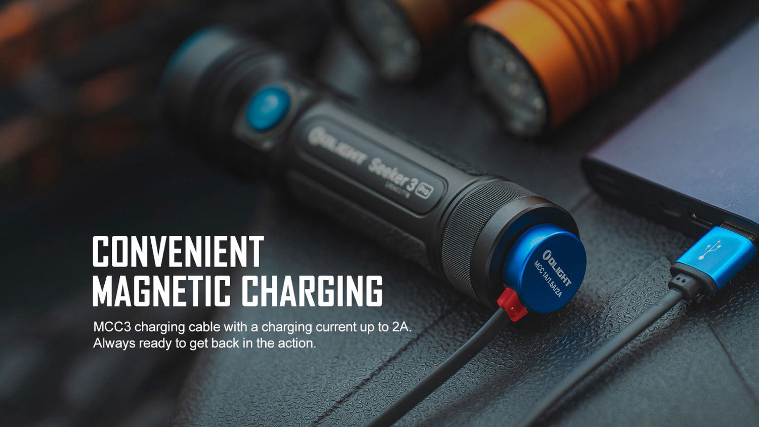 Olight Seeker 3 Pro MCC Rechargeable High Performance LED Flashlight ...
