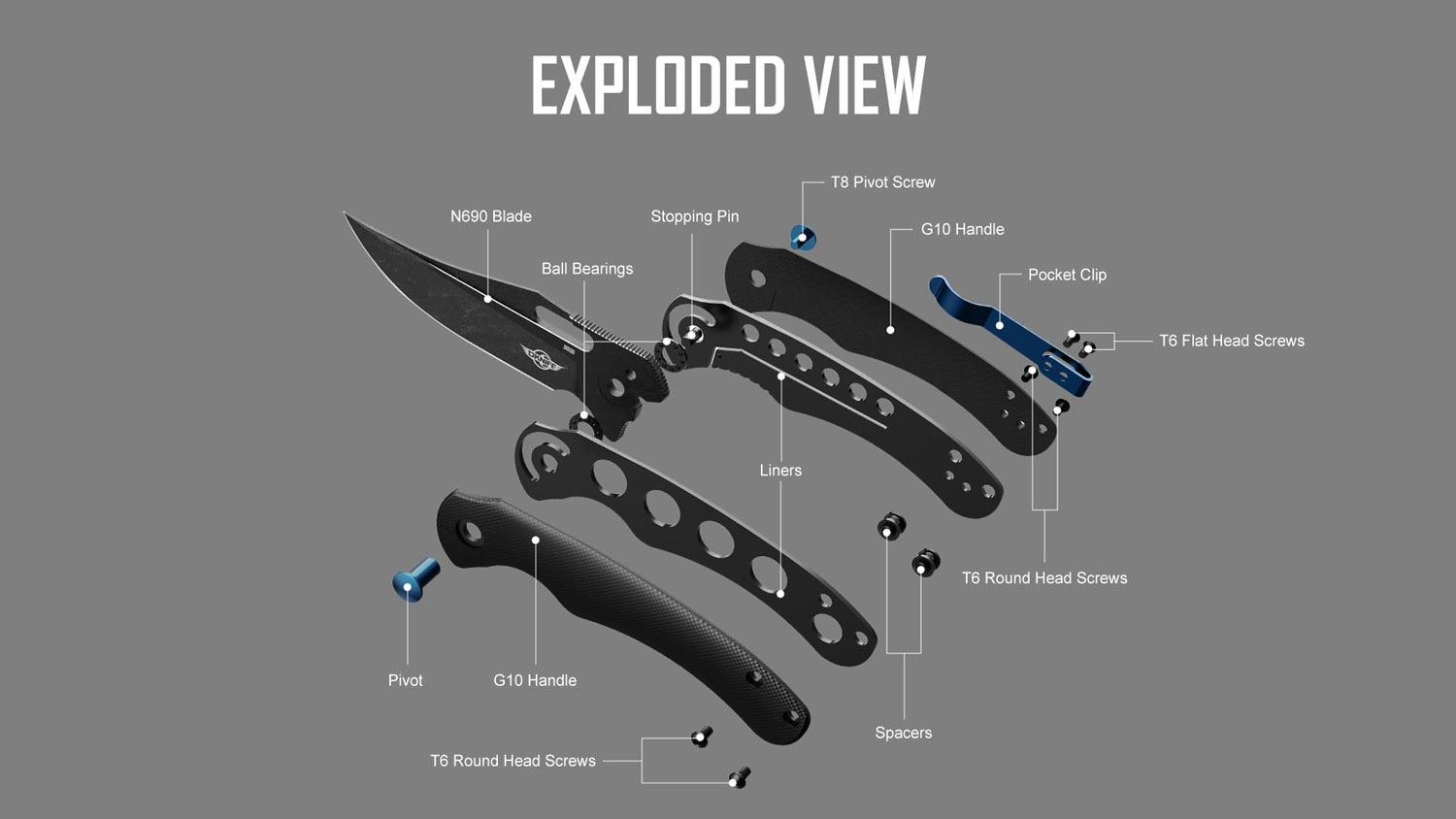 Oknife Splint Flipper Knife 2.97" CPM-S35VN Satin Clip Point Blade ...