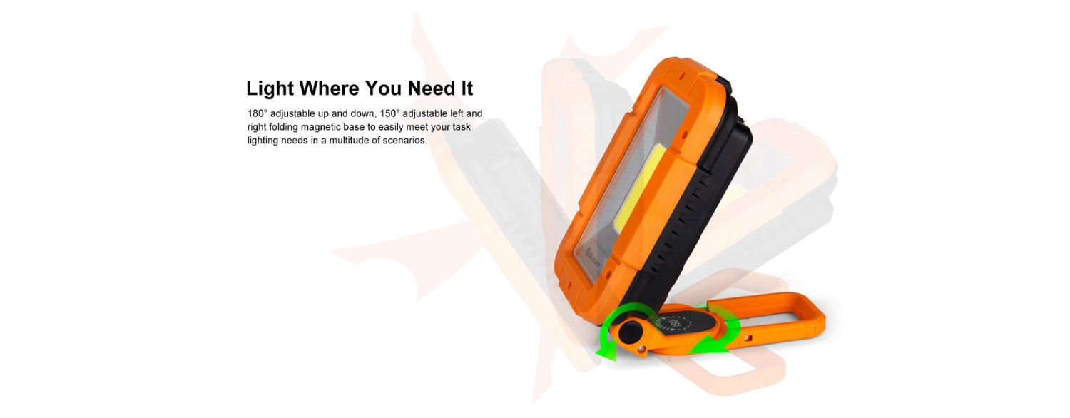 Olight Swivel Pro Max Rechargeable LED/COB Work Light, Orange, 1600 Max ...