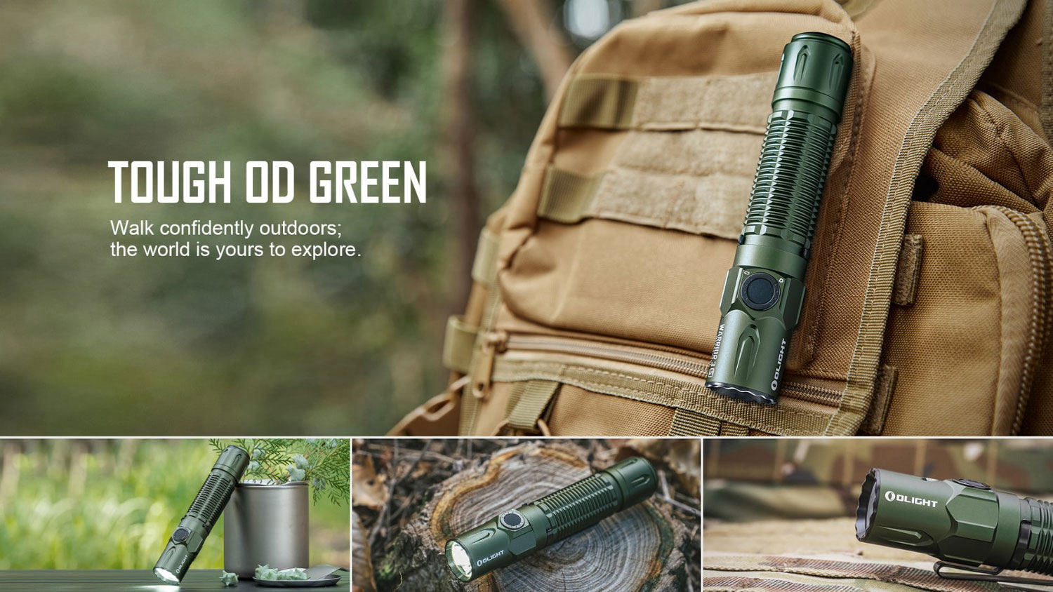 Olight Warrior 3S Tactical Rechargeable LED Flashlight, OD Green, 2300 ...