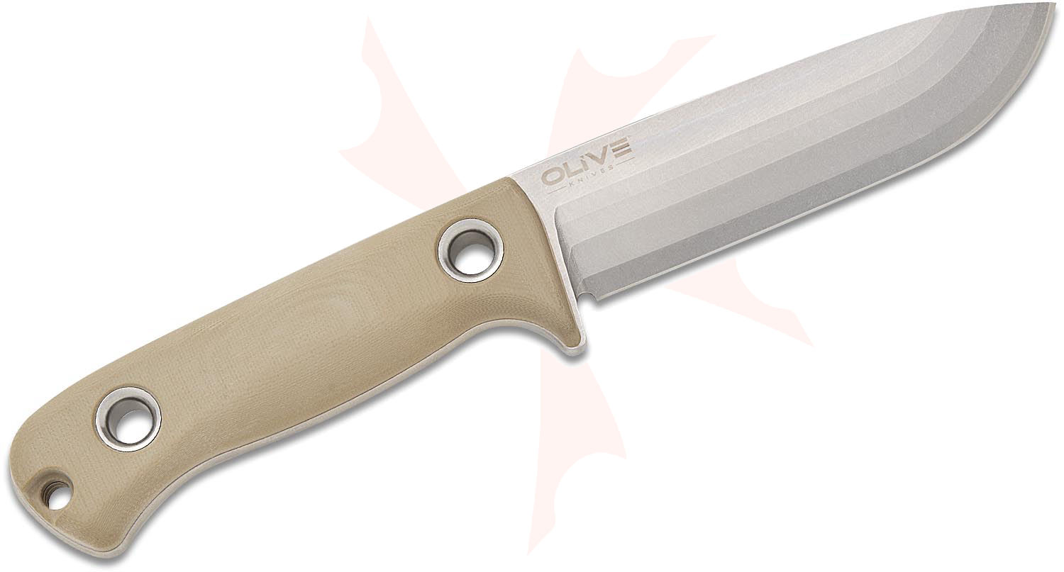 Olive Knife Arbor Fixed Blade Knife 4.54" Bohler Elmax Stonewashed Drop ...