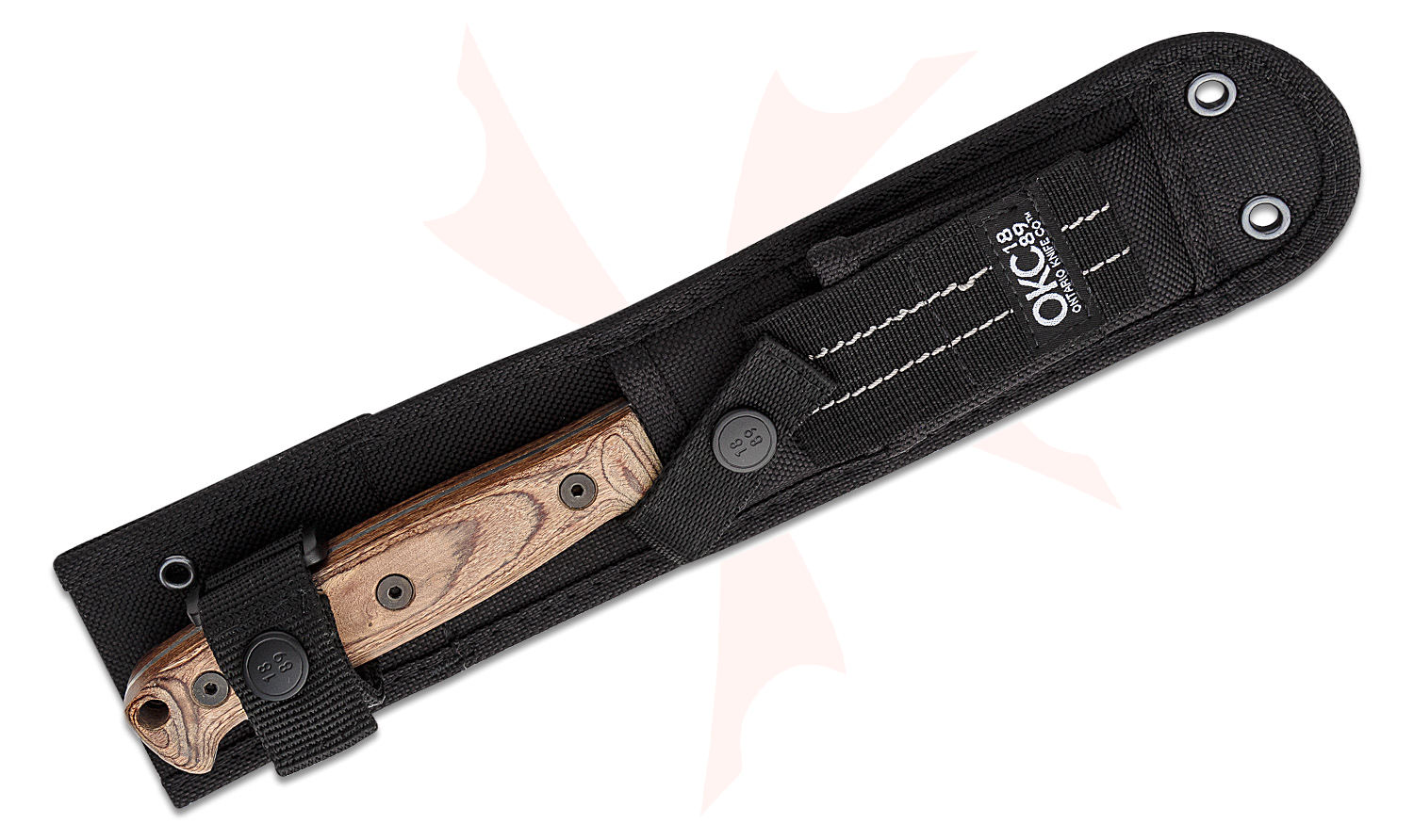 Ontario Bushcraft Seax Fixed Blade Knife 4.4" 420 Satin Seax Blade ...