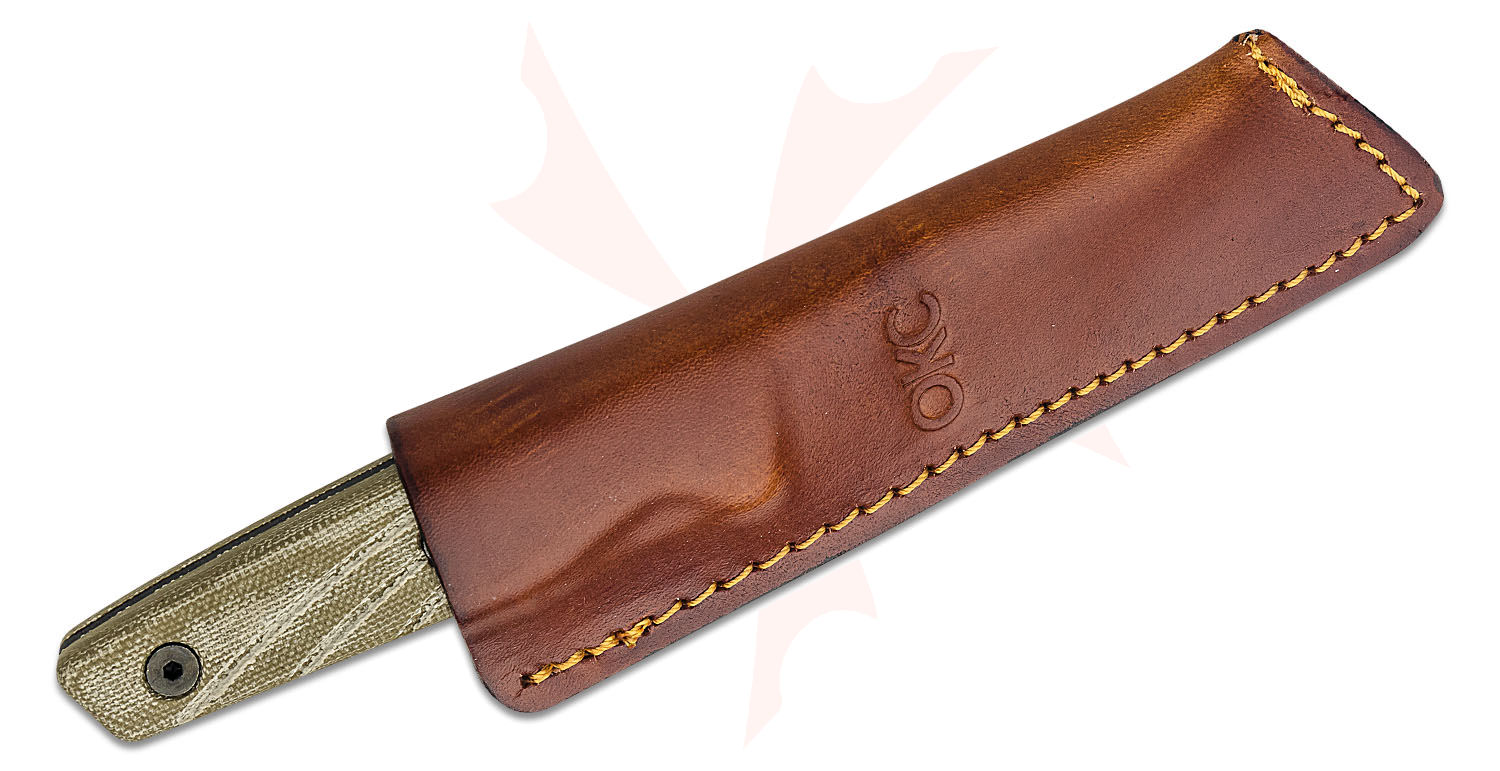 Ontario Besra FXD Fixed Blade Knife 3.25" 1075 Black PVD Cleaver, Linen ...