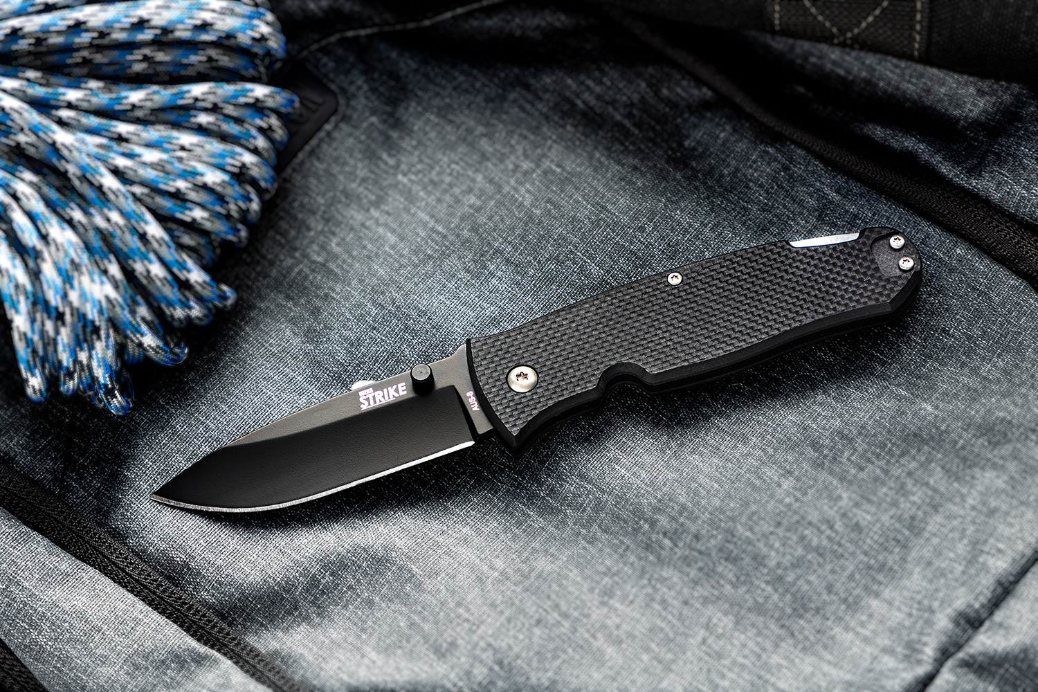 Ontario OKC Dozier Strike Lockback Folding Knife 3.125" Black Plain ...