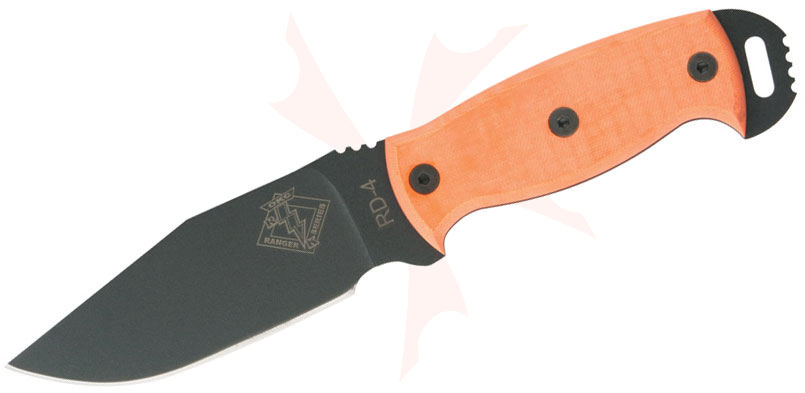 Ontario Ranger Series RD4 Ready Detachment 4.5" Plain Blade, Orange G10 ...