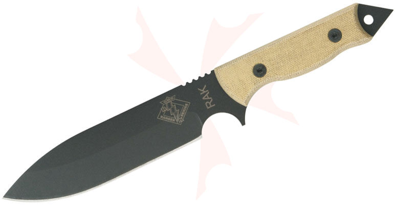 Ontario Ranger Series RAK Assault Knife 6" Plain Blade, Tan Micarta ...