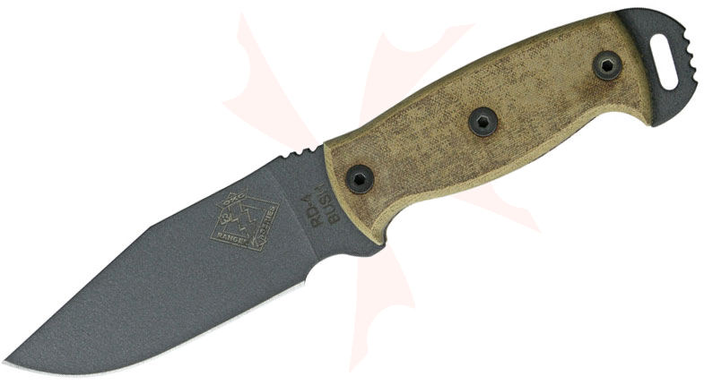 Ontario Ranger Bush Series RBS-4 Knife 4.5" Blade, Tan Micarta Handles ...