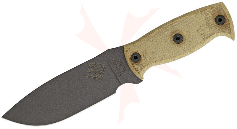 Ontario Ranger Bush Series Afghan Knife 5" Blade, Tan Micarta Handles ...
