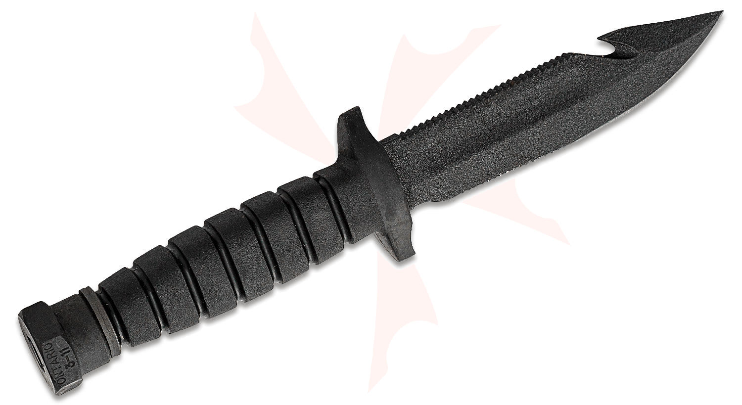 Ontario SP24 USN-1 Survival Knife 5" Sawback Combo Blade, Kraton Handle ...