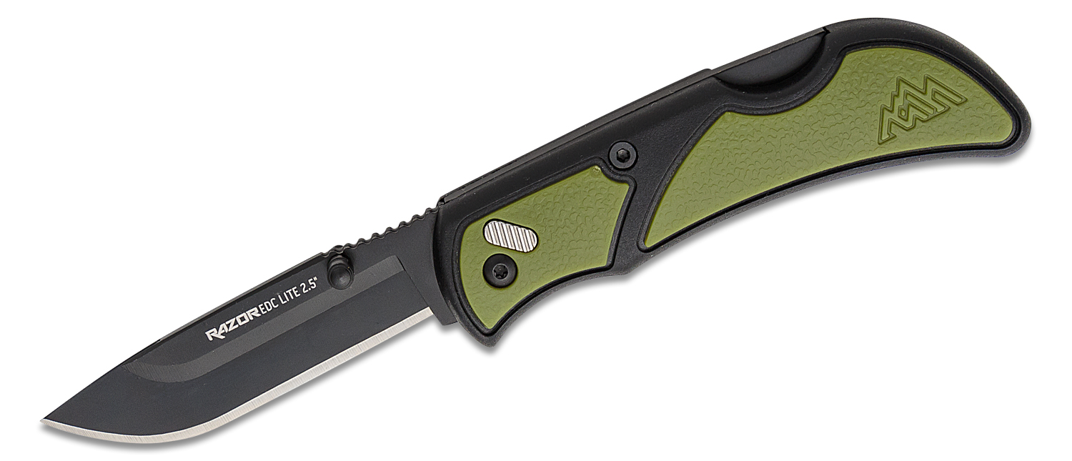 Outdoor Edge RazorEDC Lite Folding Hunter 2.5" Black Replaceable Blade ...