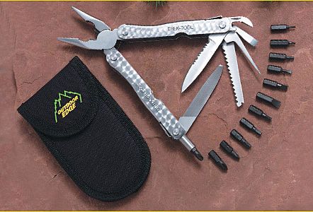 Outdoor Edge Trek Tool w/ 12 Bits & Double Pouch Nylon Belt Sheath ...