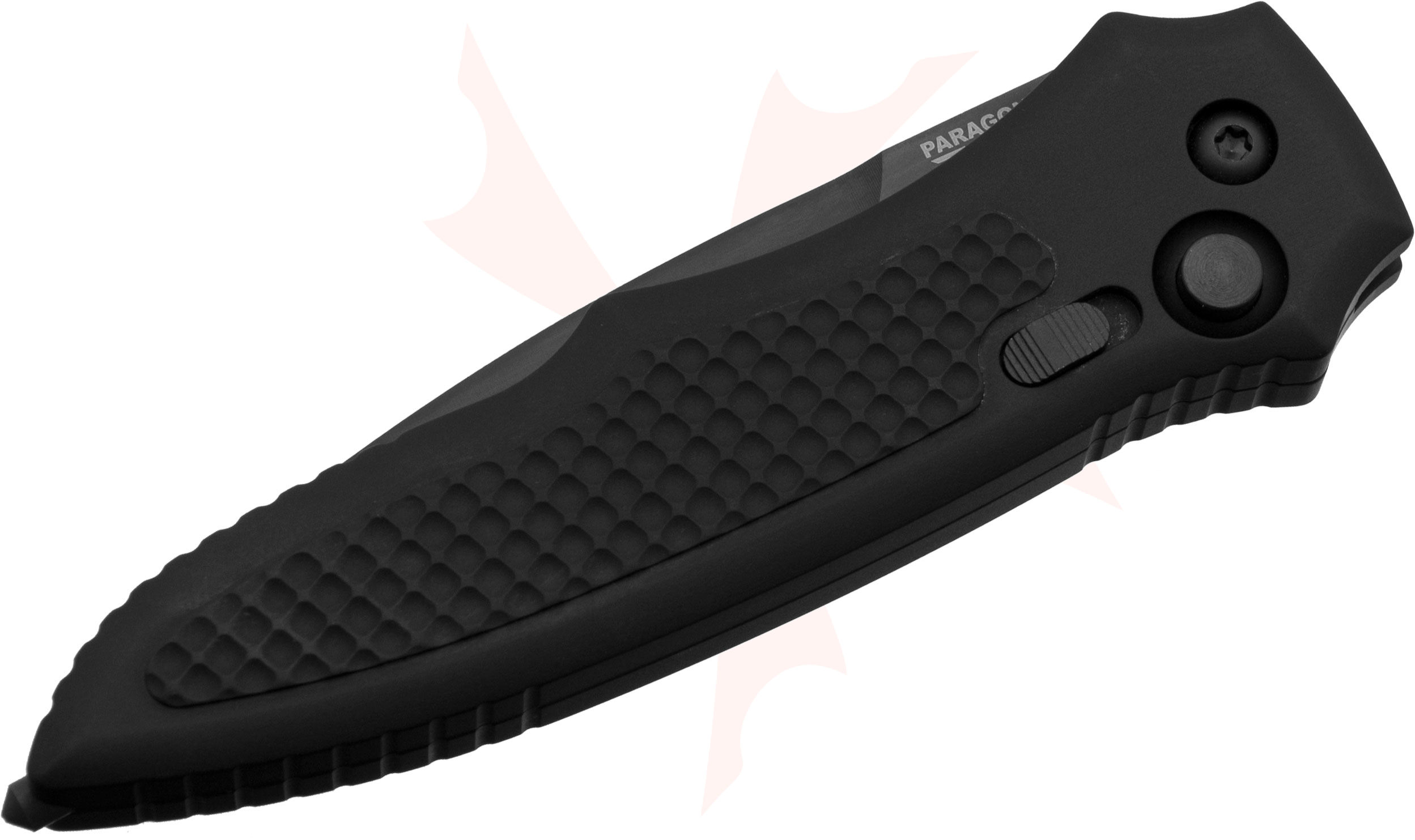 Paragon Knives by Asheville Steel Cobra AUTO 3.5" Black CPM-S30V Plain ...