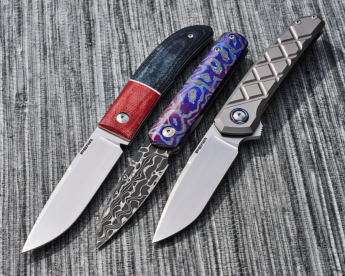 Enrique Pena Custom Pocket Fixed Blade Knife 3.625" CPM-154 Hand Rubbed ...