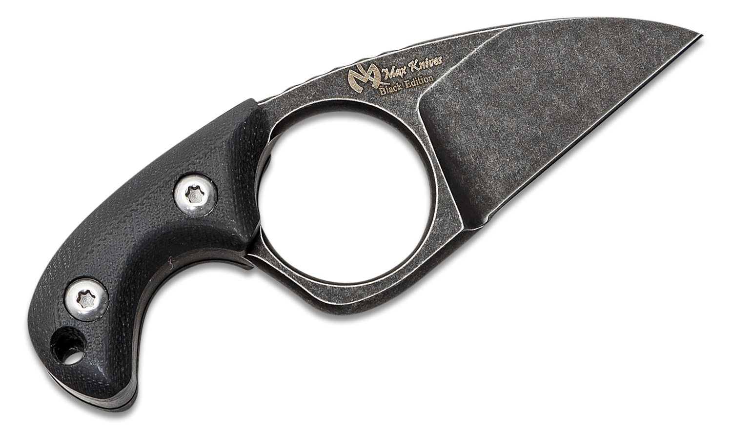 Fred Perrin Shorty Neck Knife 1.63" Black Stonewashed Wharncliffe Blade ...