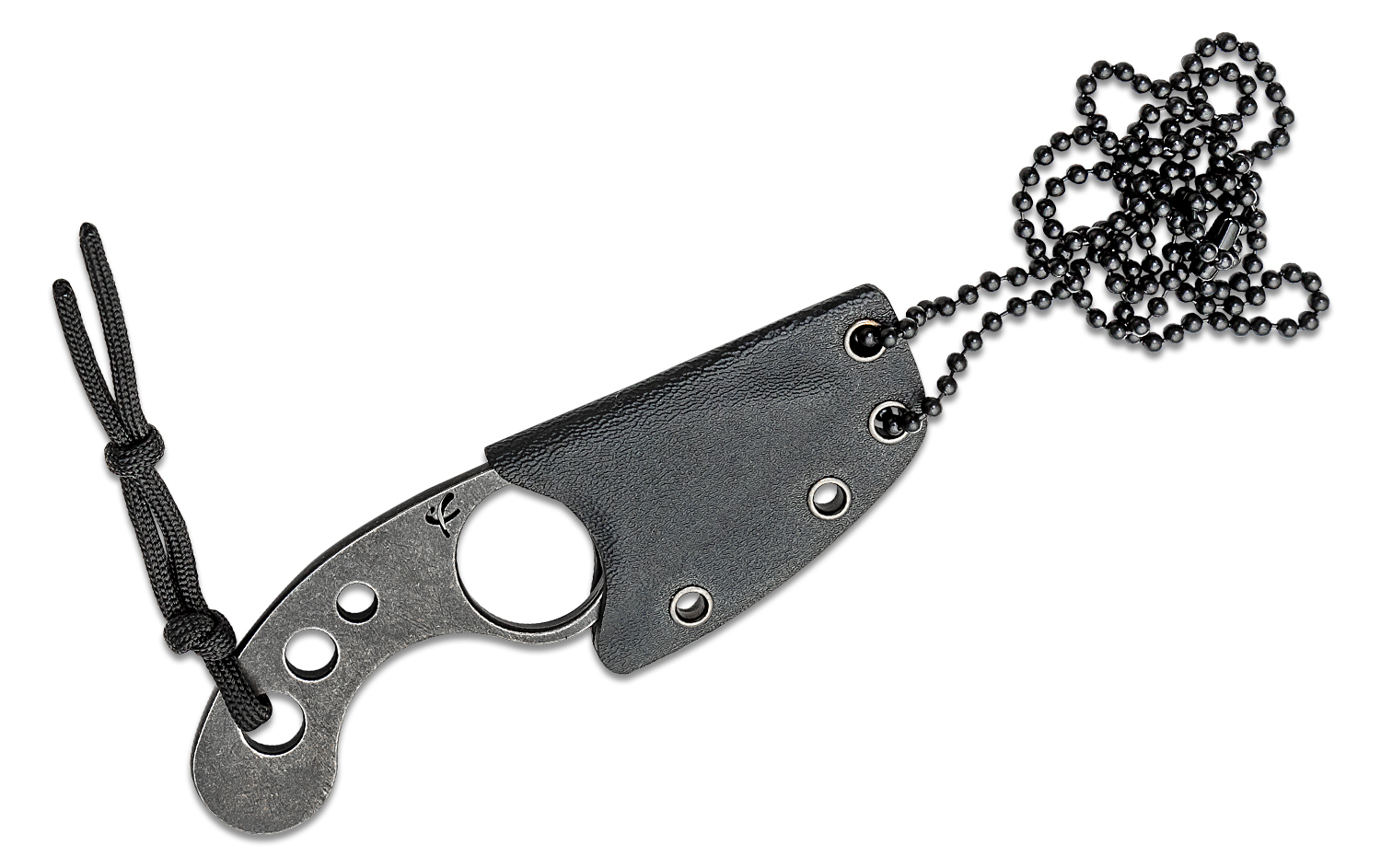 Fred Perrin La Griffe Neck Knife 1.5" D2 Black Stonewashed Drop Point ...
