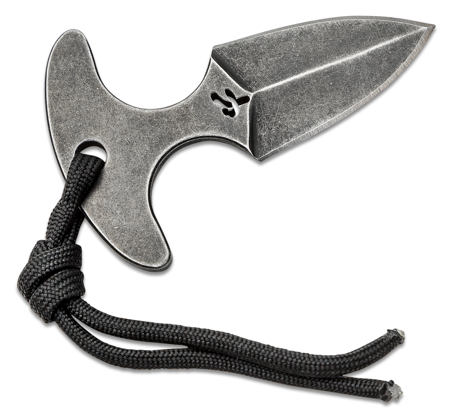 Fred Perrin Mini Push Dagger Knife 1.75" Black Stonewashed Double Edge ...