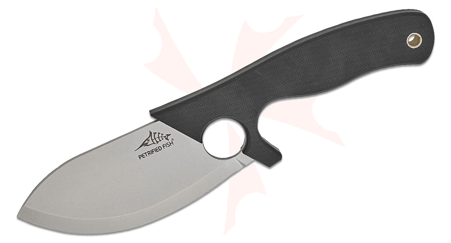 Petrified Fish PFH01DW Eel Fixed Blade Knife 4.5" Stonewashed Drop ...