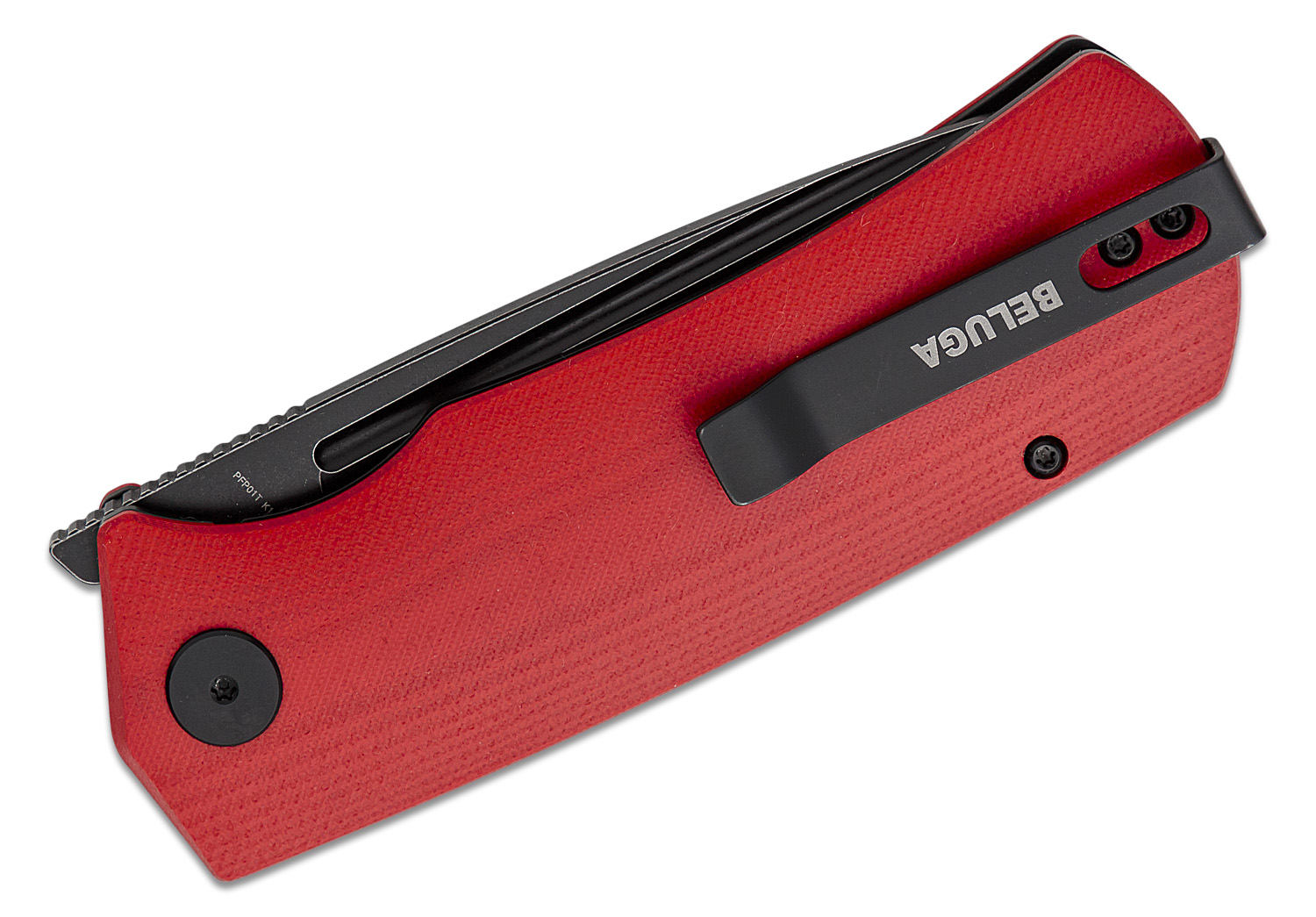 Petrified Fish PFP01T Beluga Linerlock Front Flipper Knife 3.58" K110 (D2) Black Stonewashed ...