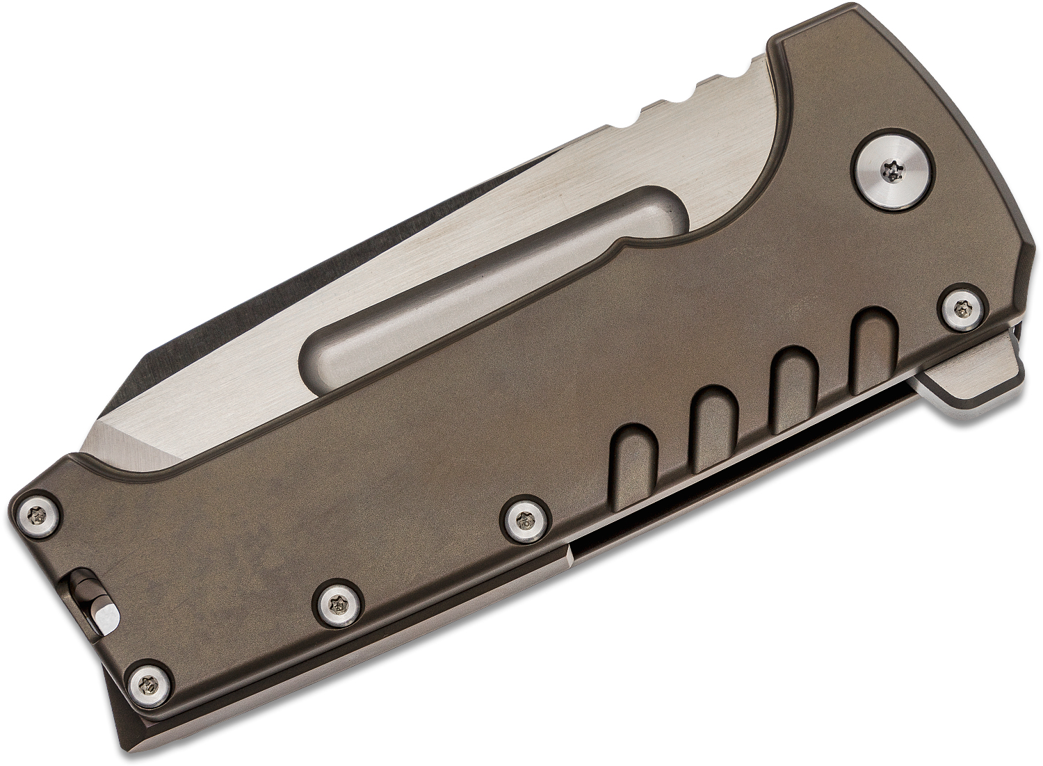 PMP Knives Grizzly Flipper Knife 4" D2 Reverse Tanto Blade, Bronze ...