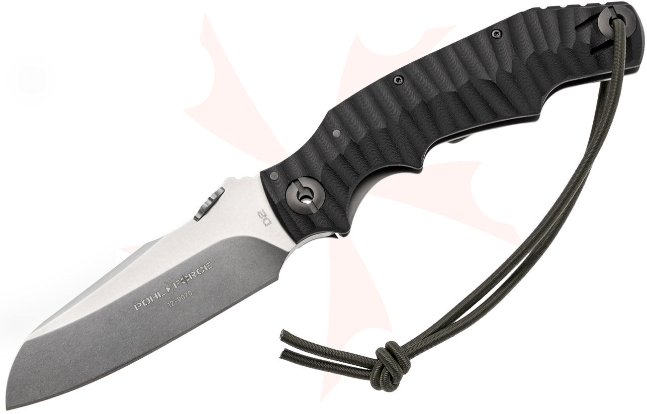 Pohl Force Foxtrot One Outdoor Folder 4.44" Stonewashed D2 Plain Blade ...
