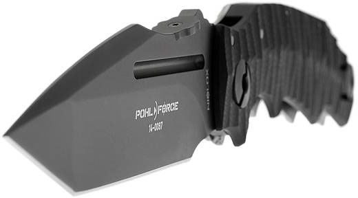 Pohl Force Foxtrot Three Survival Folder 4.44" Black Niolox Plain Blade ...