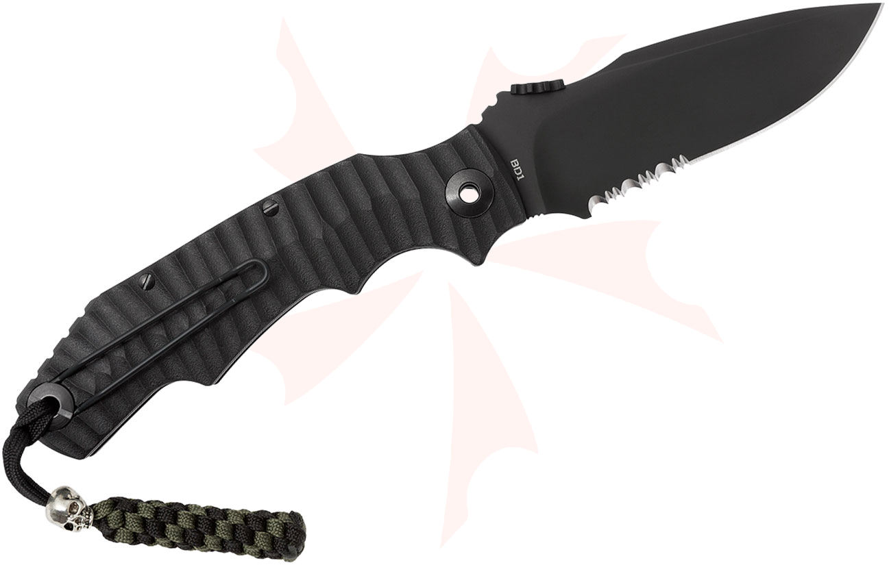 Pohl Force Alpha Four Survival Folder 4.44" Black CTS-BD1 Combo Blade ...