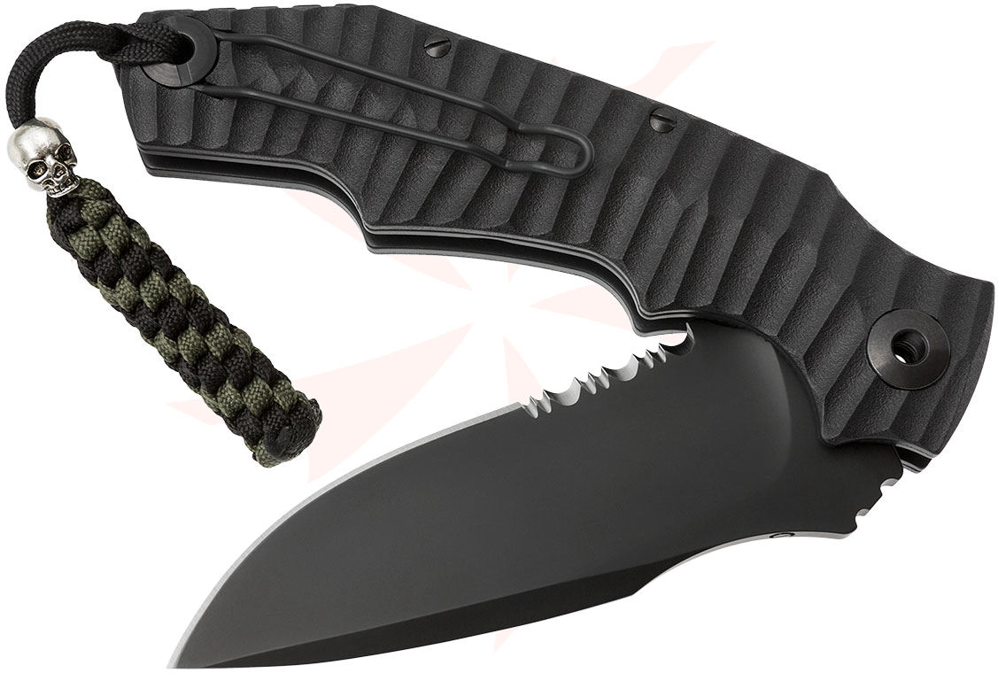 Pohl Force Alpha Four Survival Folder 4.44" Black CTS-BD1 Combo Blade ...