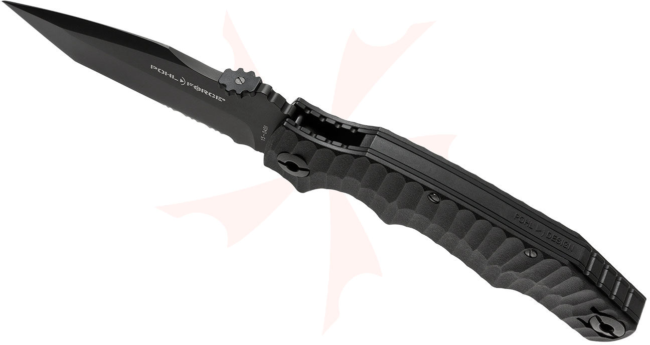 Pohl Force Alpha Five Survival Tanto Folder 4.44" Black CTS-BD1 Combo ...