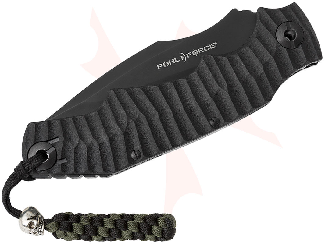 Pohl Force Alpha Five Survival Tanto Folder 4.44" Black CTS-BD1 Combo ...