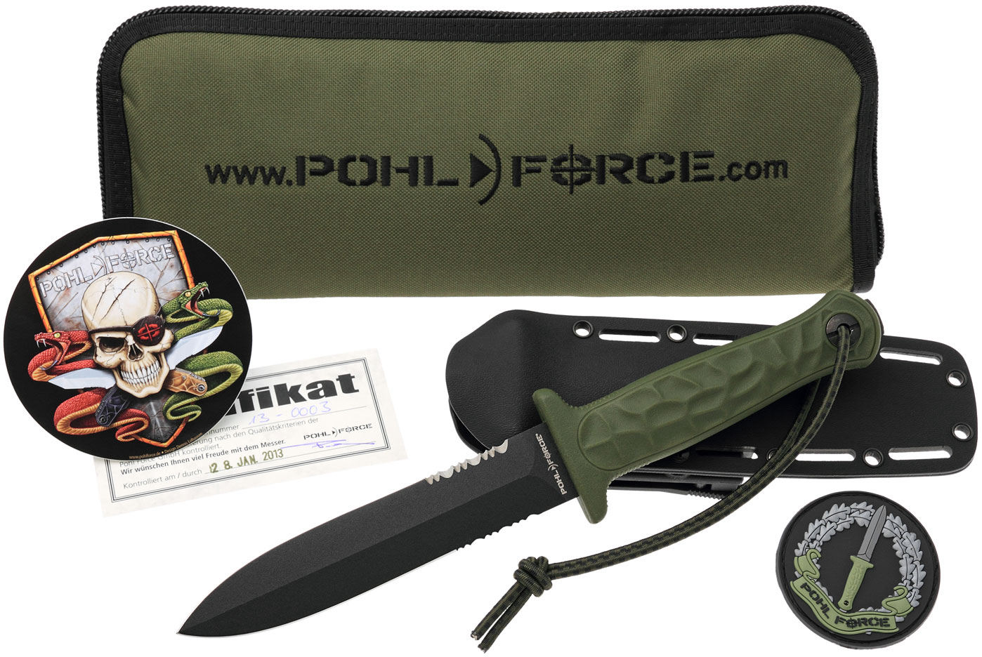 Pohl Force Romeo One Military Fixed 6.06" Black D2 Double Edge Blade ...