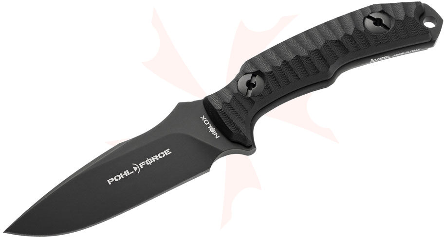 Pohl Force November One Survival Fixed 4.01" Black Niolox Plain Blade ...