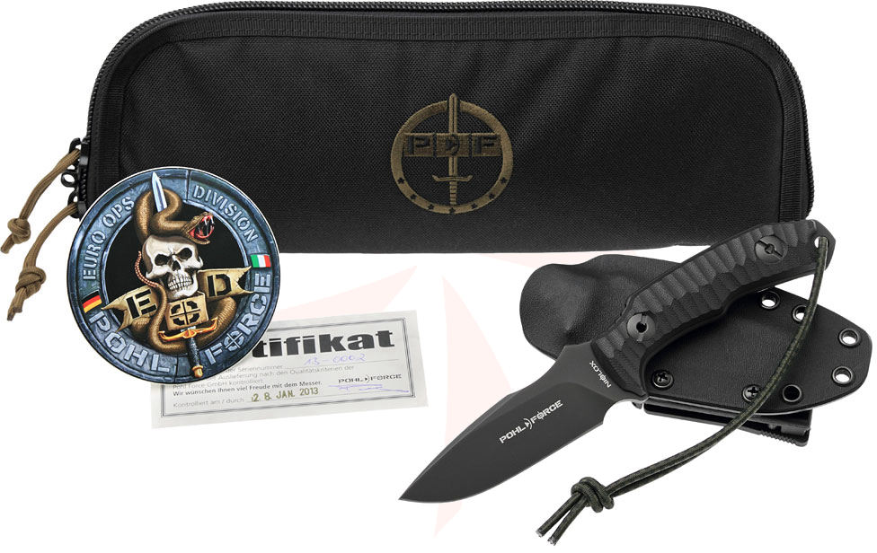 Pohl Force November One Survival Fixed 4.01" Black Niolox Plain Blade ...