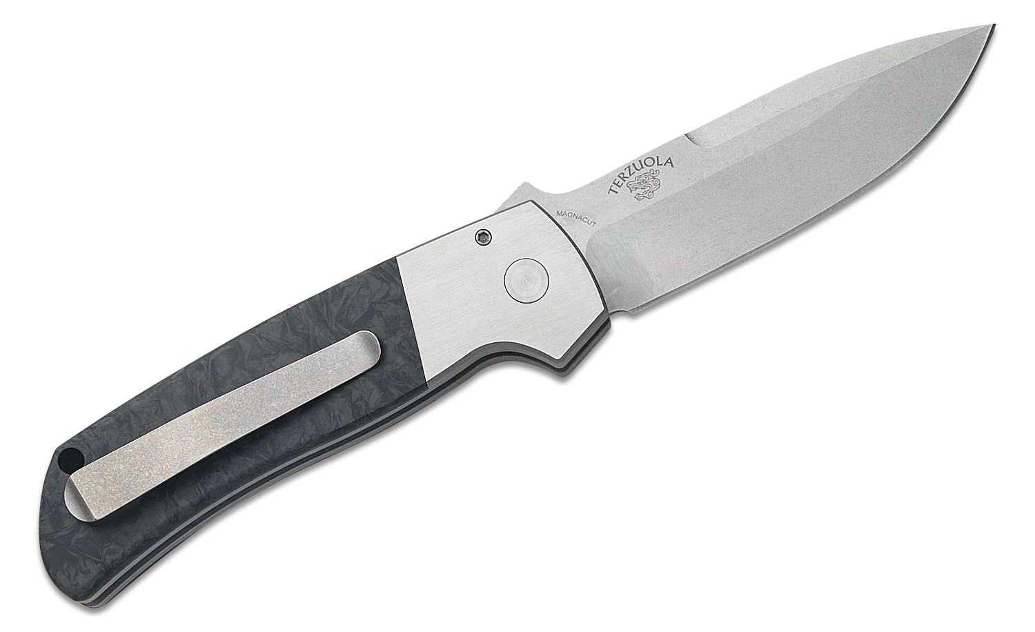 Pro-Tech Custom Bob Terzuola ATCF AUTO Folding Knife 3.5" CPM-MagnaCut Stonewashed Drop Point ...