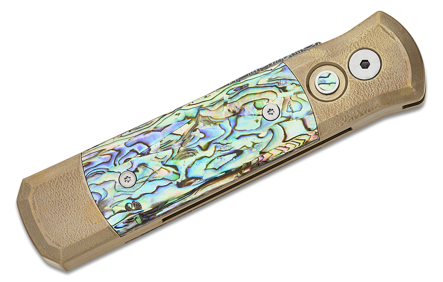 Pro-Tech Custom Godson AUTO Folding Knife 3.15" VF Spirograph Damascus ...