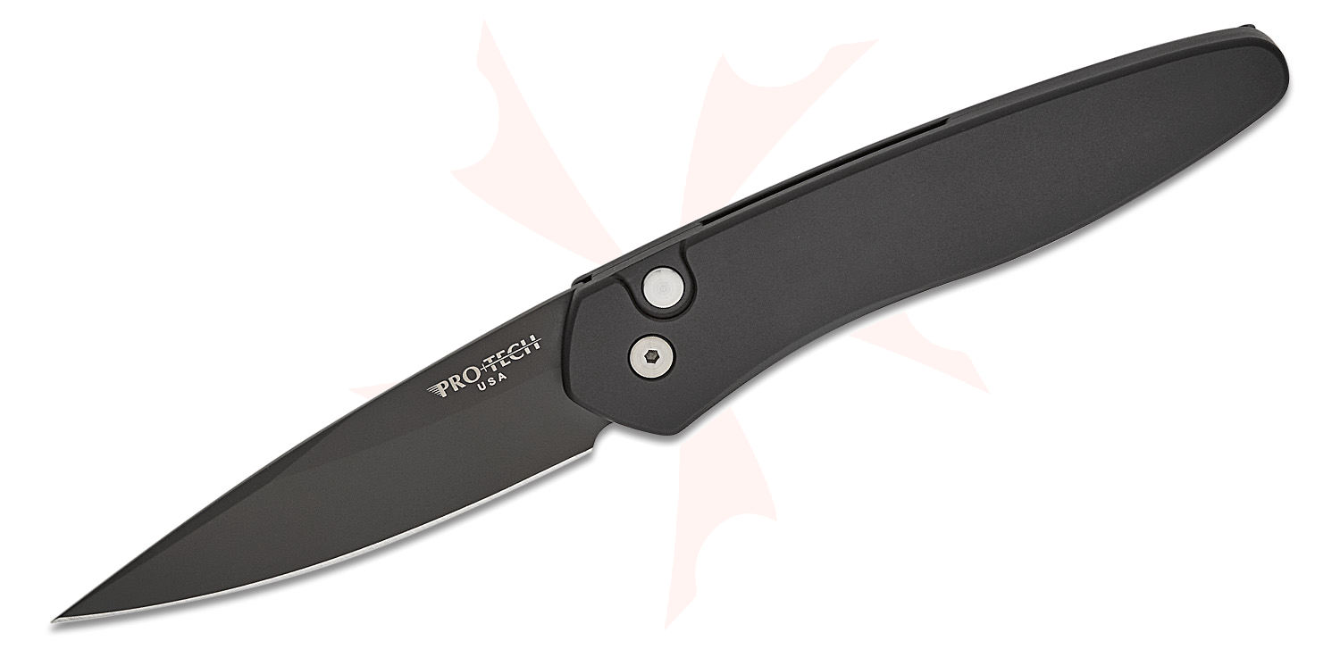 Pro-Tech 3407 Newport AUTO Folding Knife 3" S35VN Black DLC Plain Blade ...