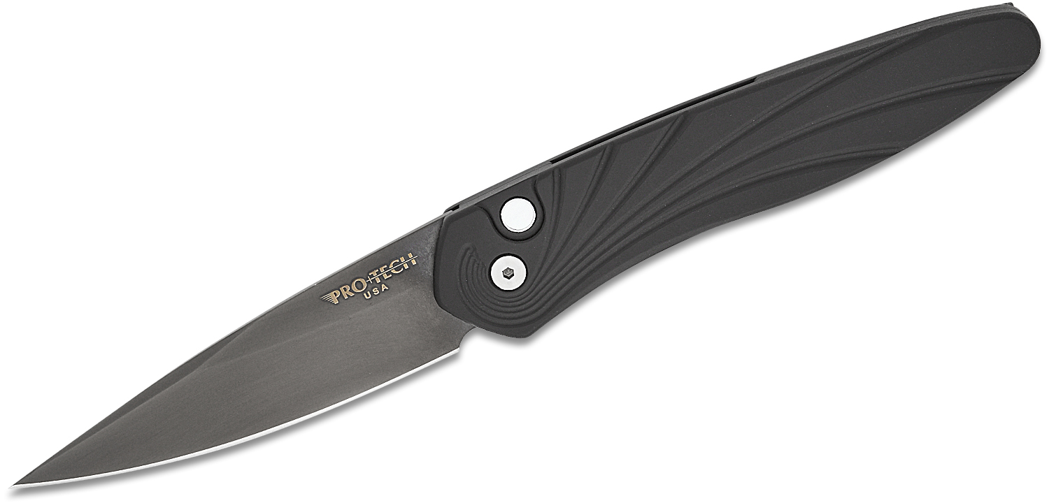 Pro-Tech 3437 Newport AUTO Folding Knife 3" S35VN Smokey Gray DLC Plain ...
