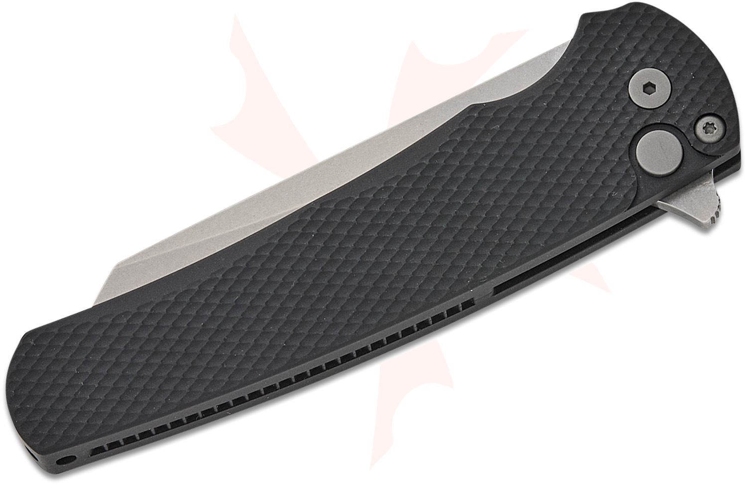 Pro-Tech 5405 Malibu Manual Button Lock Flipper Knife 3.30" CPM-MagnaCut Stonewashed Reverse ...