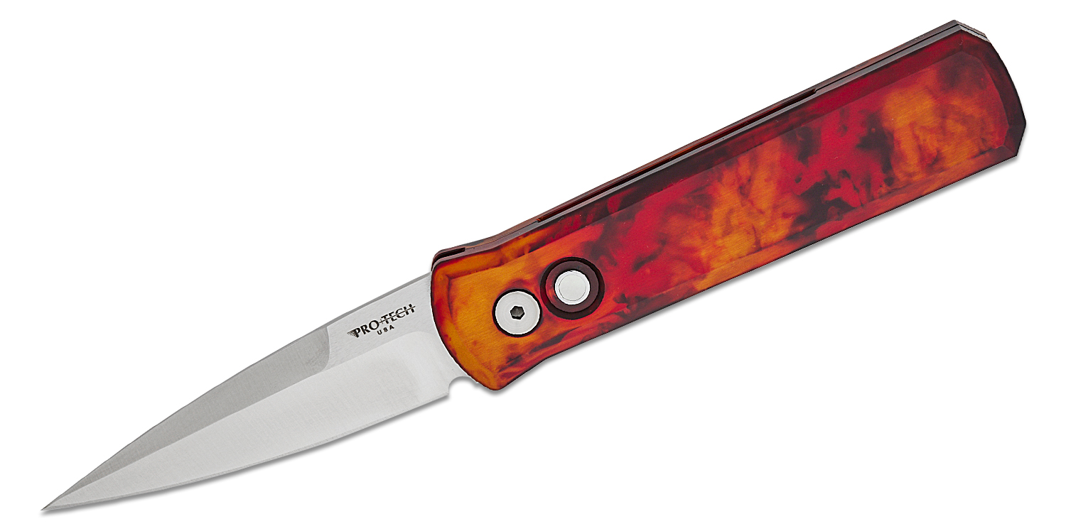 Pro-Tech 721 Godson AUTO Folding Knife 3.15" 154CM Black Plain Blade ...