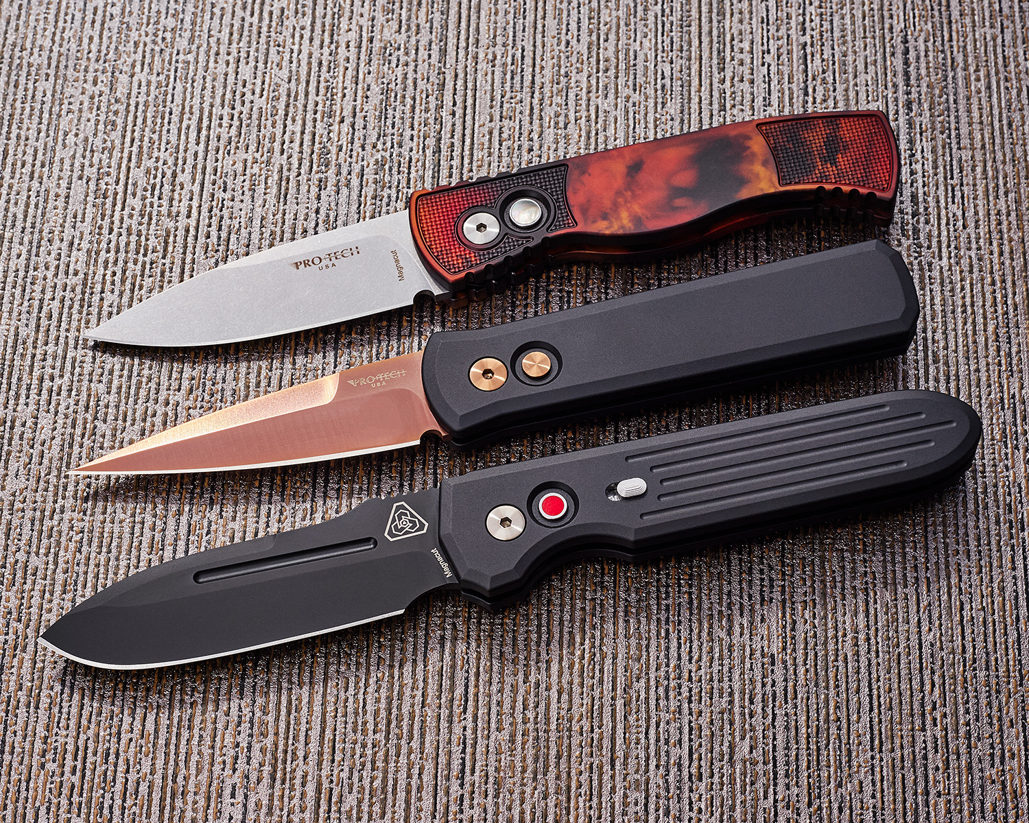 Pro-Tech 721RG Godson AUTO Folding Knife 3.15" 154CM Rose Gold Plain ...