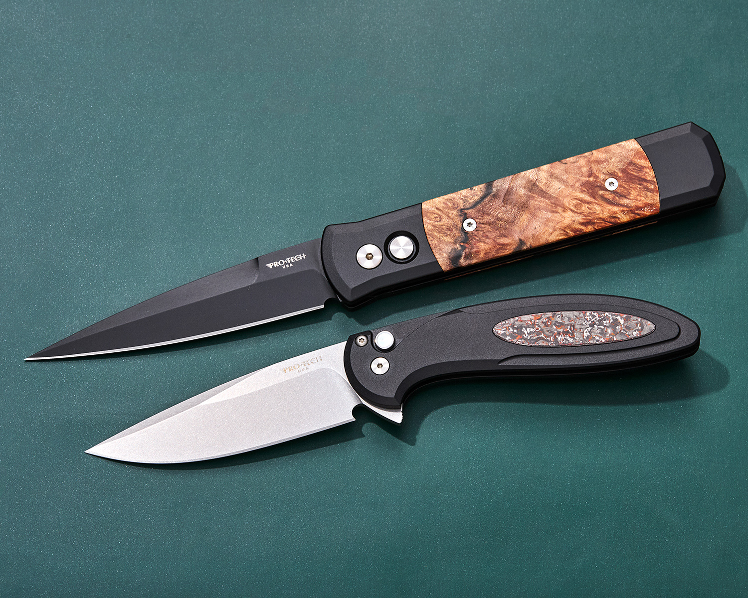 Pro-Tech 906 Godfather AUTO Folding Knife 4" 154CM Black DLC Plain ...